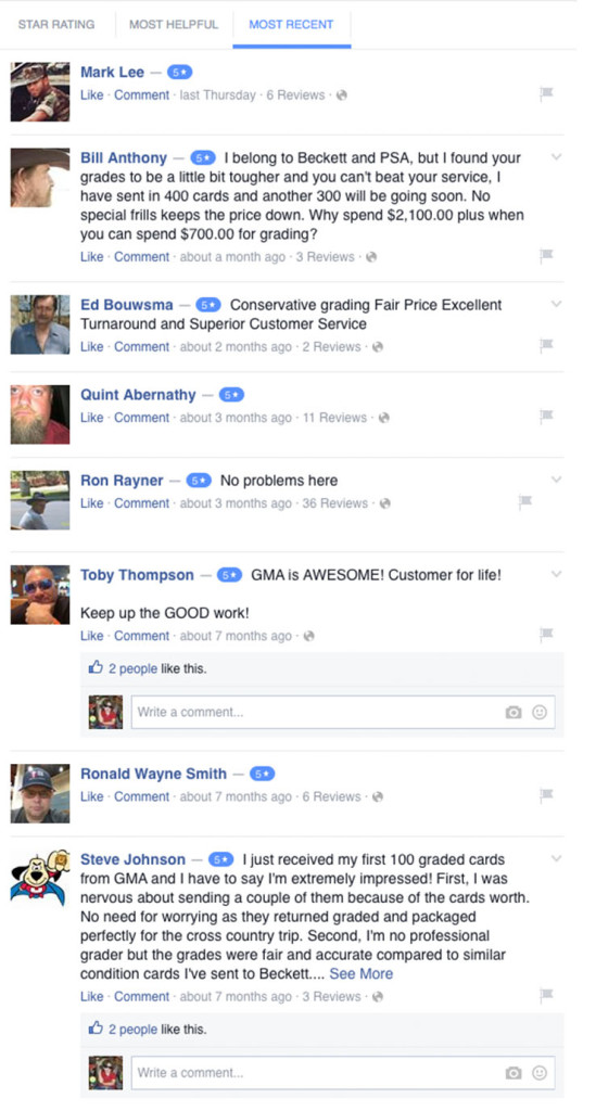 GMA Grading Testimonials – GMA Grading, Sports Card Grading