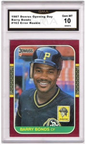 Barry Bonds Rookie Card and Baseball Card Values – GMA Grading, Sports ...